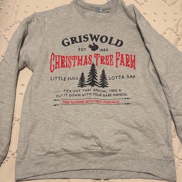 Tops | Christmas Tree Farm Sweatshirt Gray National Lampoons Christmas ...